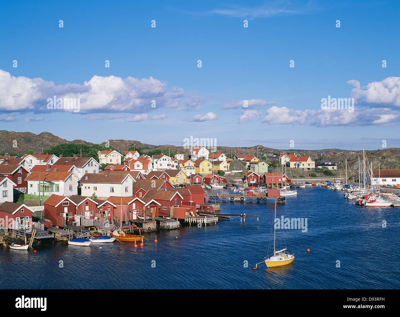 View of town side harbour Stock Photo - Alamy