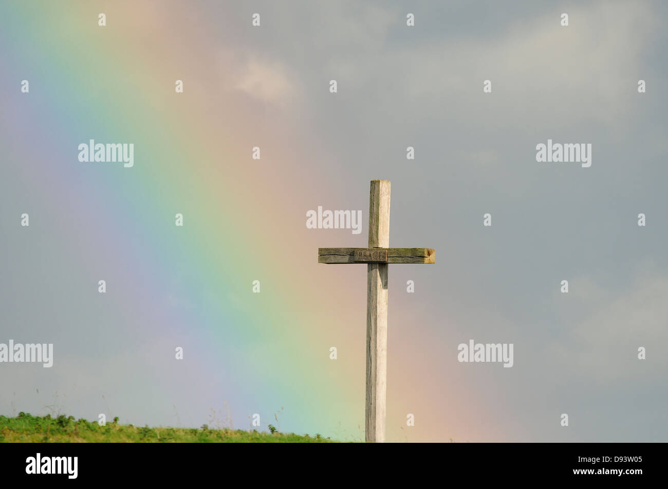 Cross rainbow in background hi-res stock photography and images - Alamy