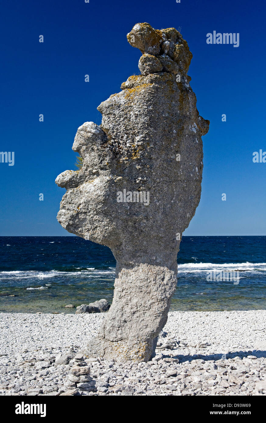 Rauk on a beach, Sweden Stock Photo - Alamy