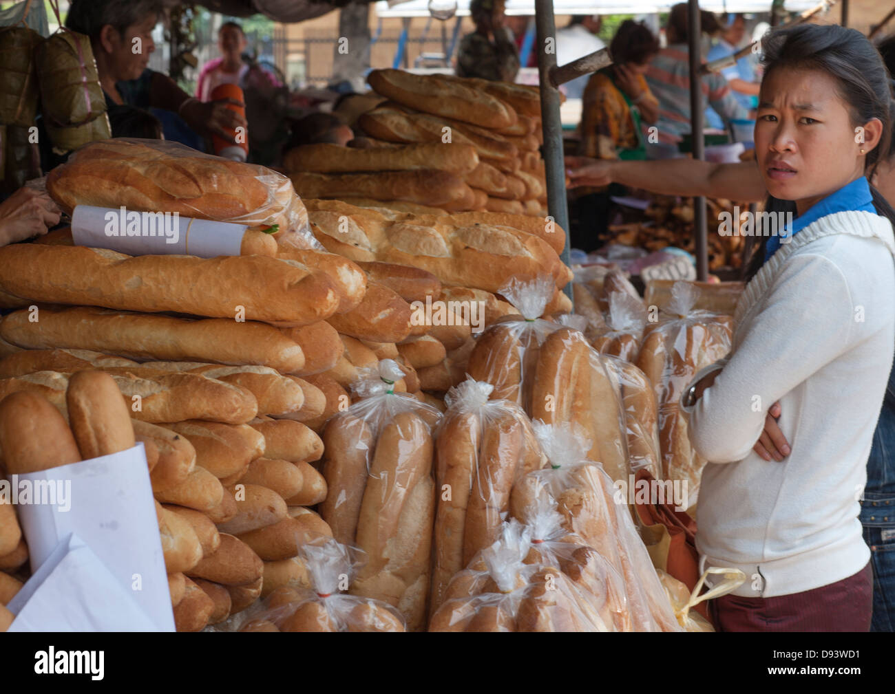 French Baguettes Bread Seller, Vientiane, Laos Stock Photo - Alamy
