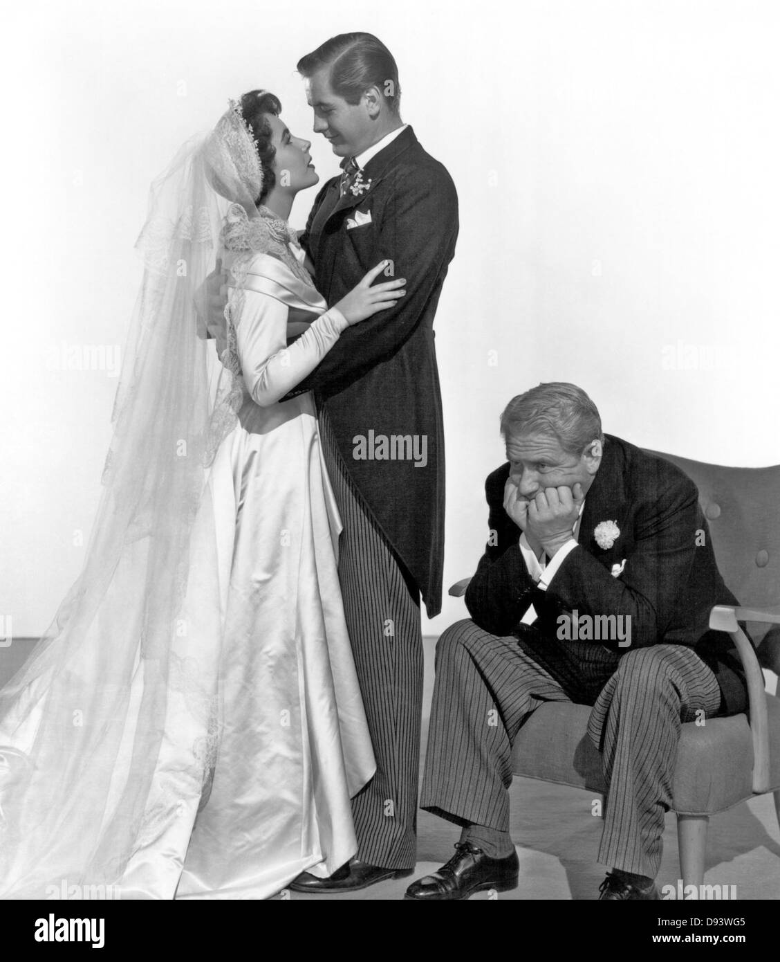 FATHER OF THE BRIDE 1950 MGM film with from left: Elizabeth Taylor, Don ...
