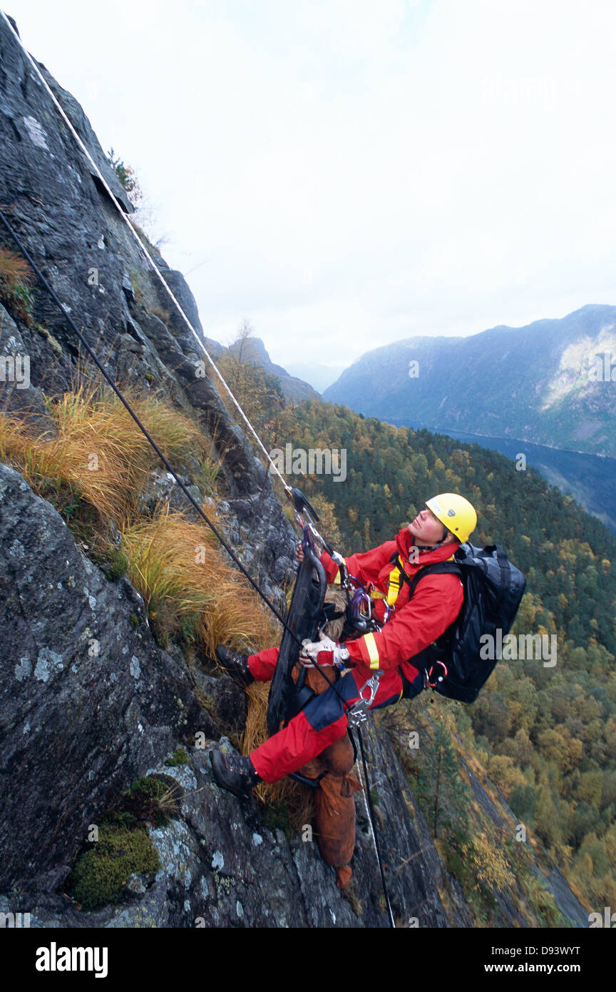 Rescue work on a mountain Stock Photo - Alamy