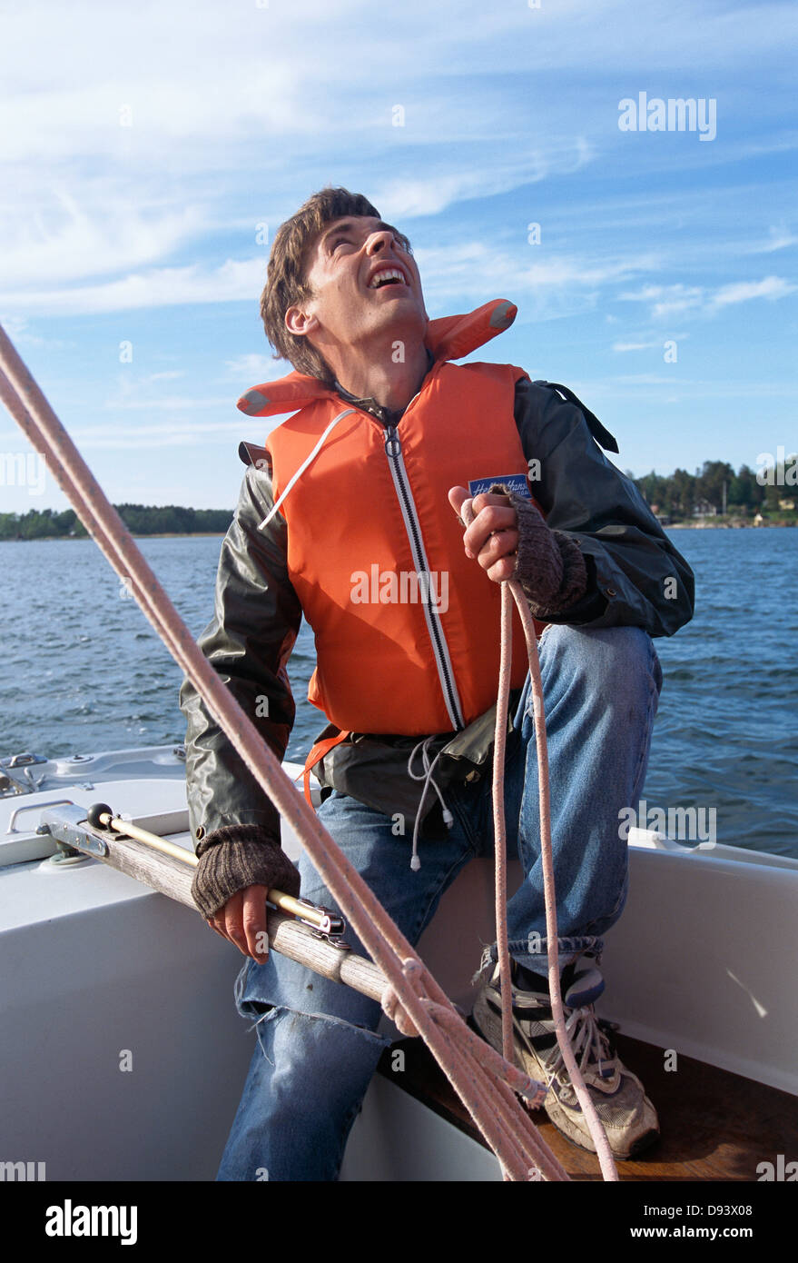 A man sailing Stock Photo - Alamy