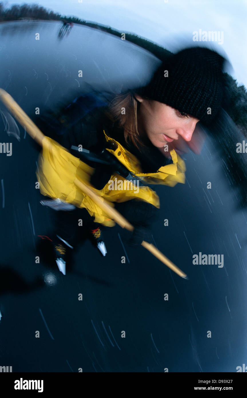 Woman with an ice-pick Stock Photo - Alamy