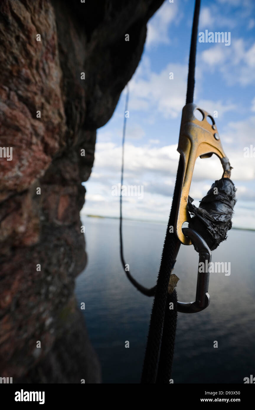 Tightrope hanging from cliff Stock Photo - Alamy
