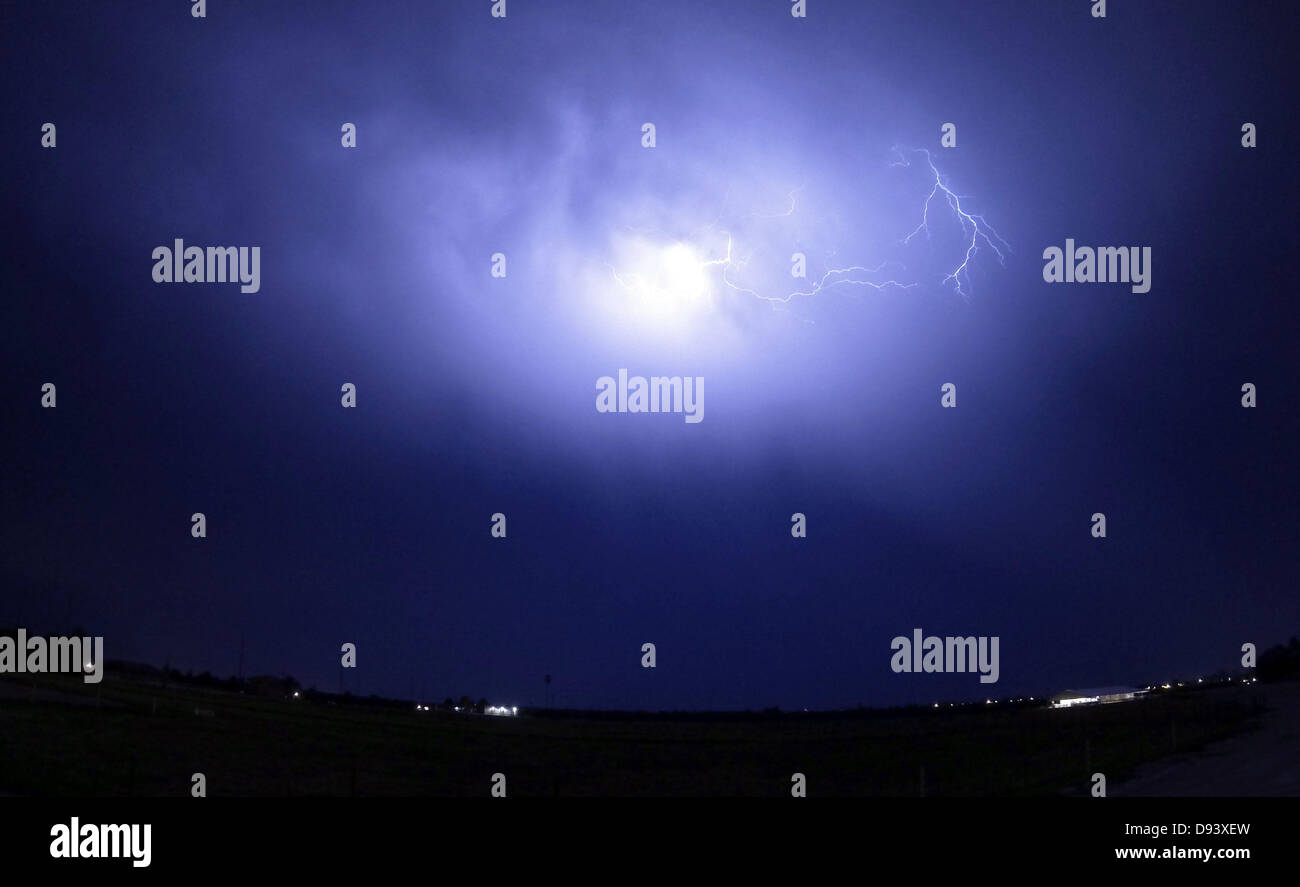 June 10, 2013 - Modesto, CA, USA - A late night lightning storm ...