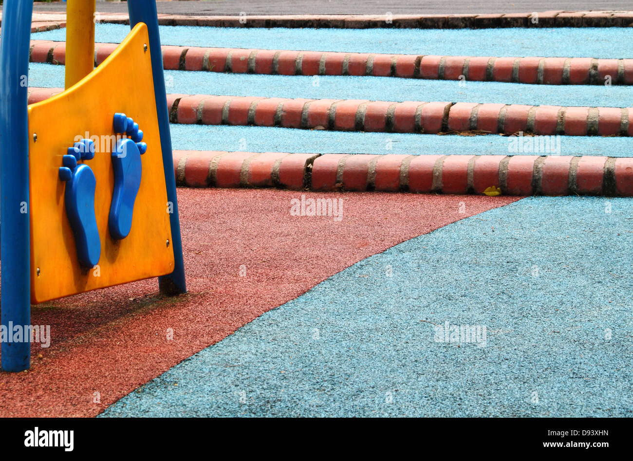 Symbol of children feet and playground flooring. Concept of children ...