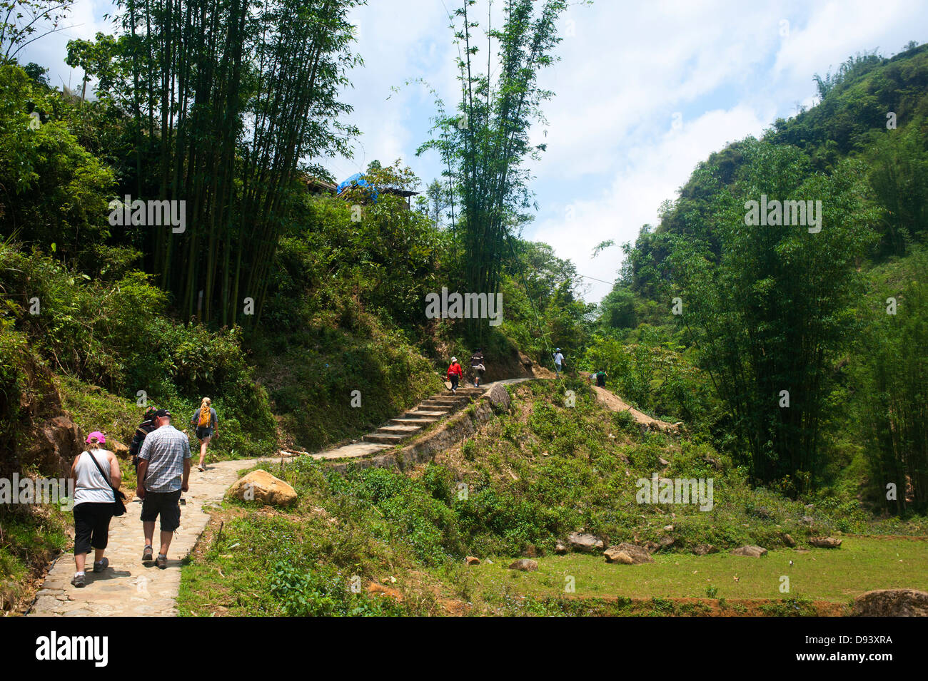 Sapa region, Vietnam - Tourist on walking tour Stock Photo - Alamy