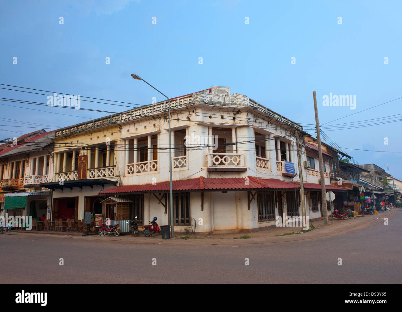 Old French Colonial House, Thakhek, Laos Stock Photo - Alamy