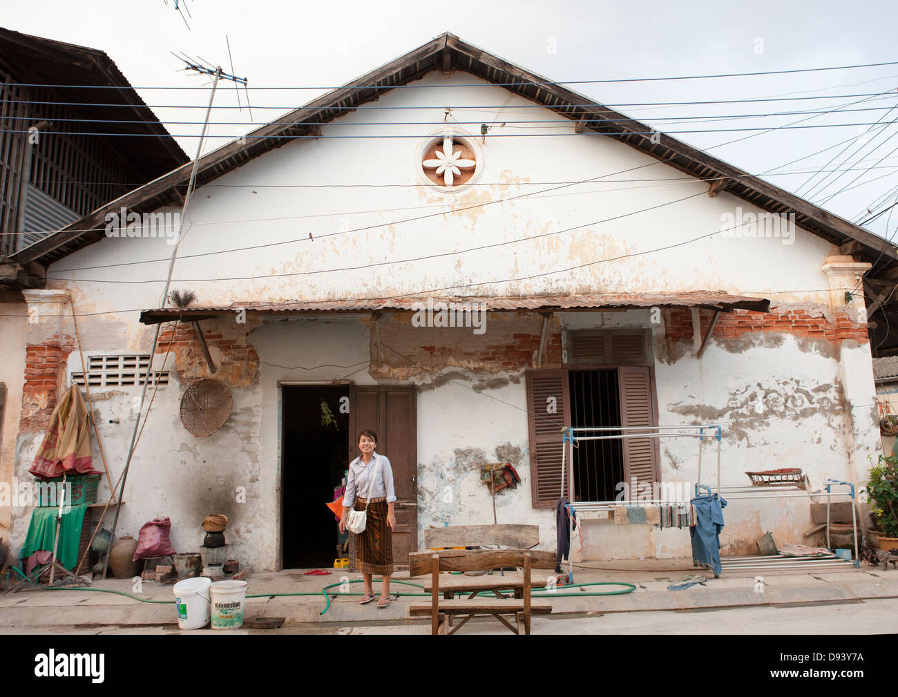 Old French Colonial House, Thakhek, Laos Stock Photo - Alamy