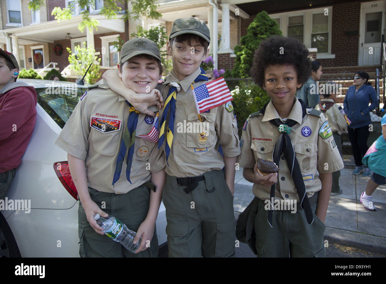 Young boy scouts waiting to march in the Memorial Day Parade in Bay ...