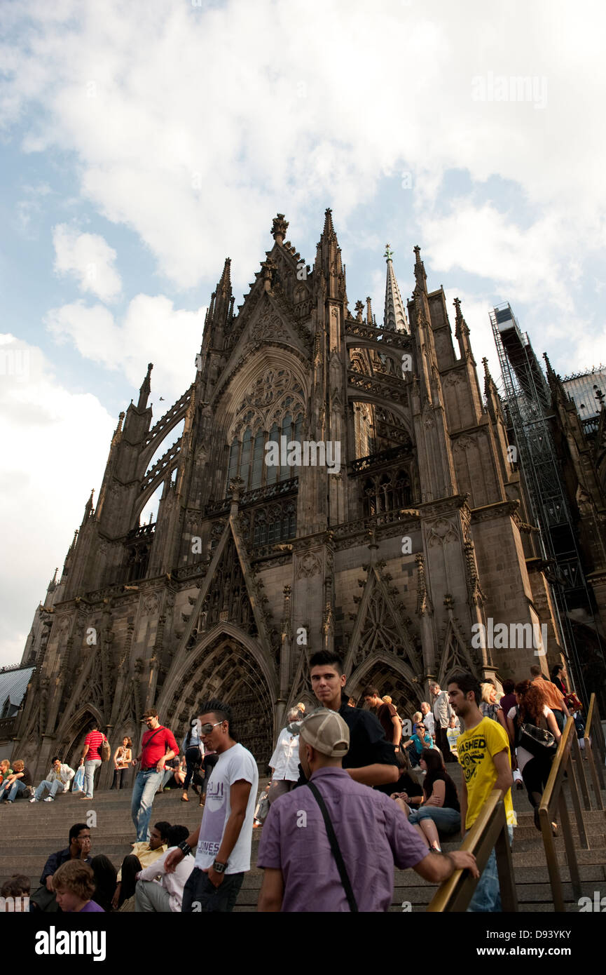 Cologne Koln Cathedral and tourists Germany Deutschland Europe EU Stock ...