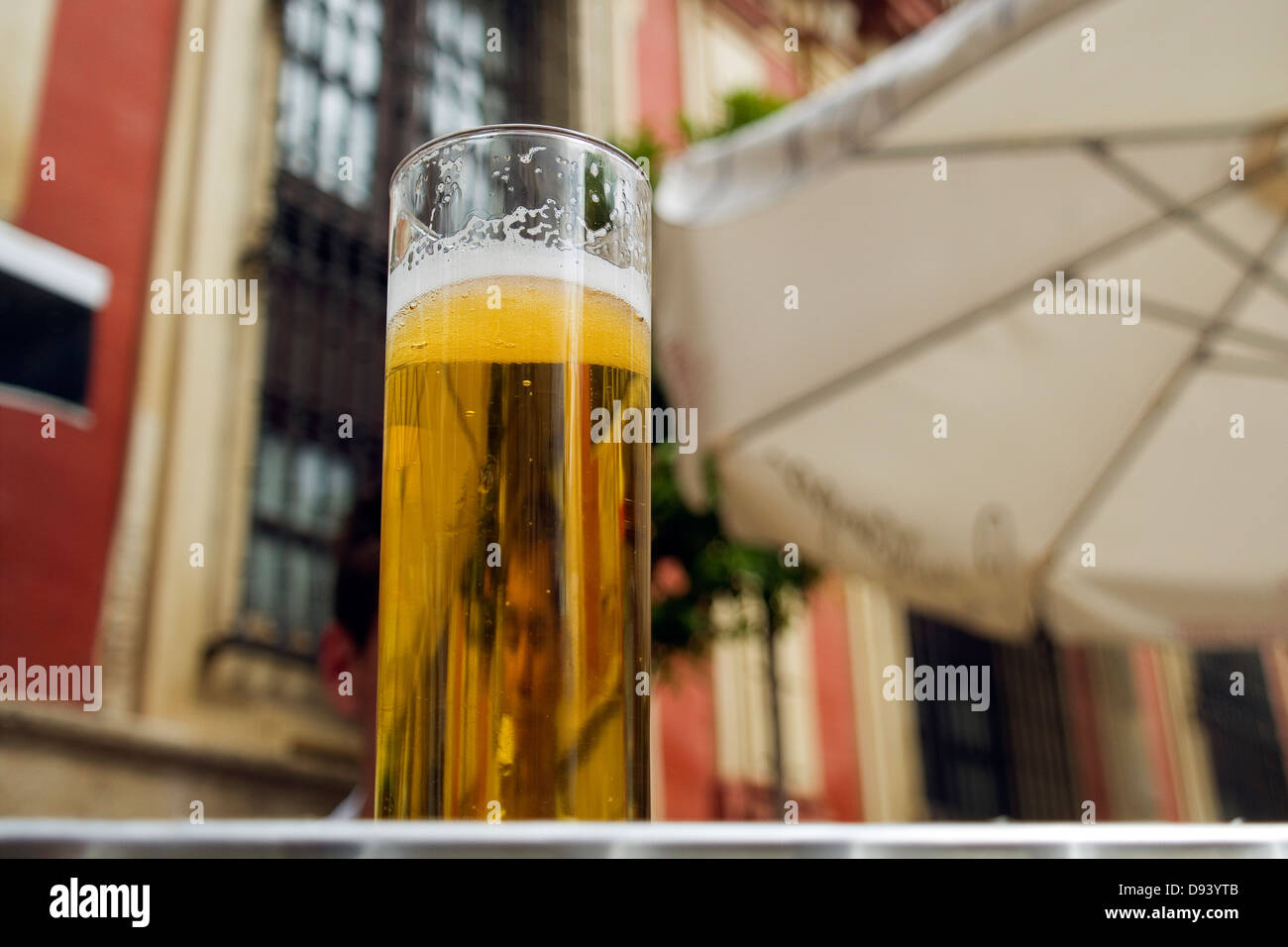 Beer Under Umbrella at a Pavement Café, Seville, Andalusia, Spain Stock ...
