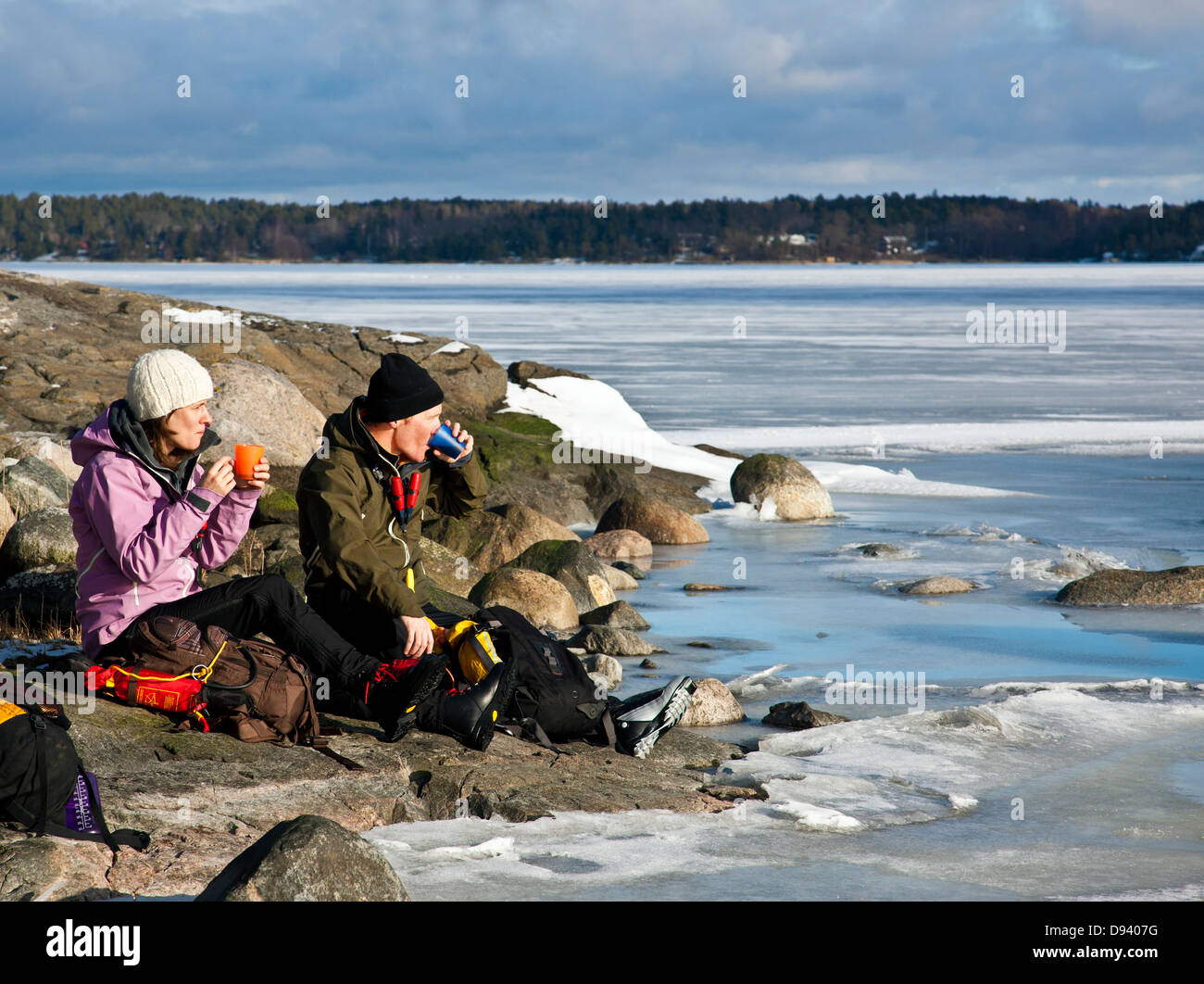 Drinking coffee sea view hi-res stock photography and images - Alamy