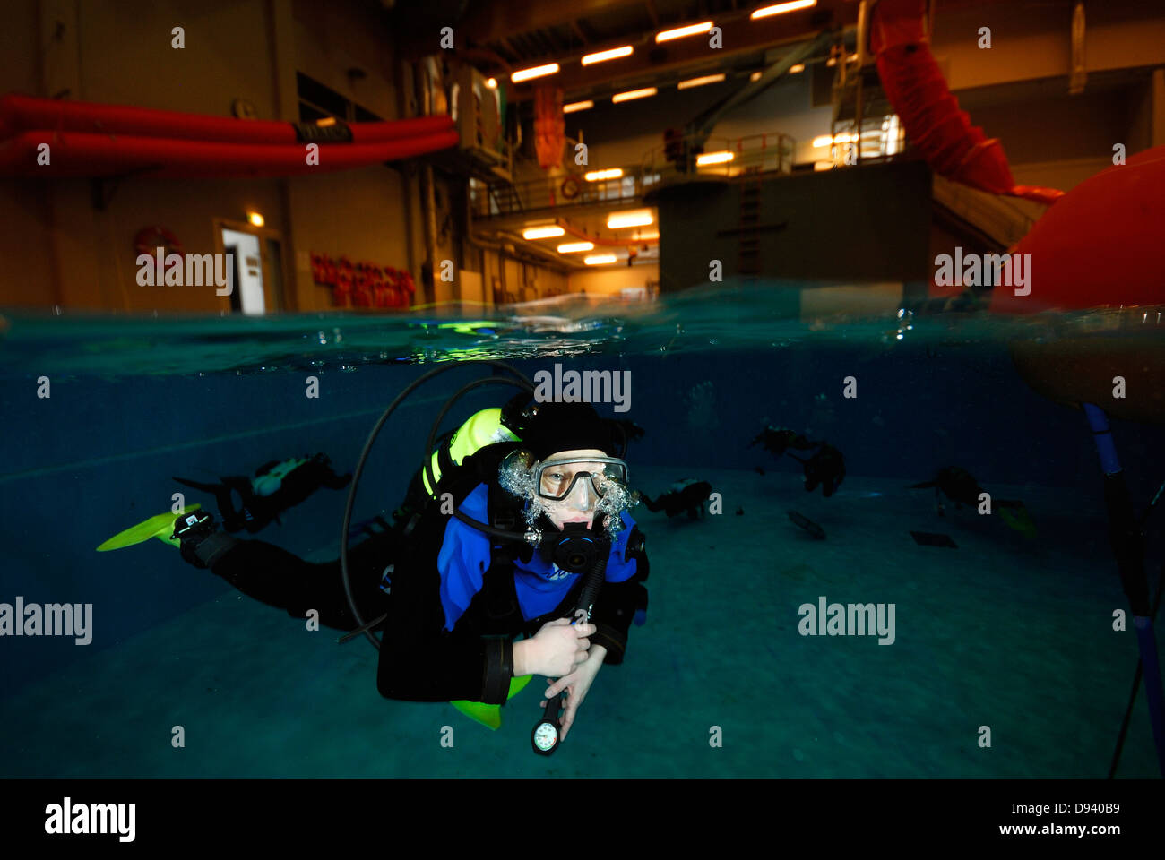 Person scuba diving under water Stock Photo - Alamy