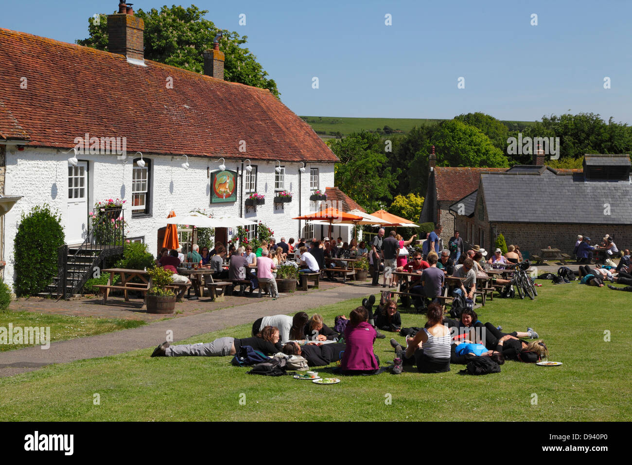The Tiger Inn, popular with hikers and cyclists, East Dean East Sussex ...