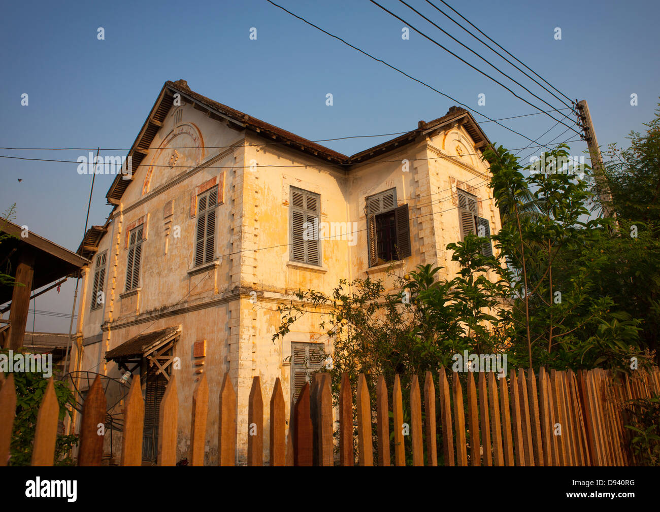 Old French Colonial House, Savannakhet, Laos Stock Photo - Alamy
