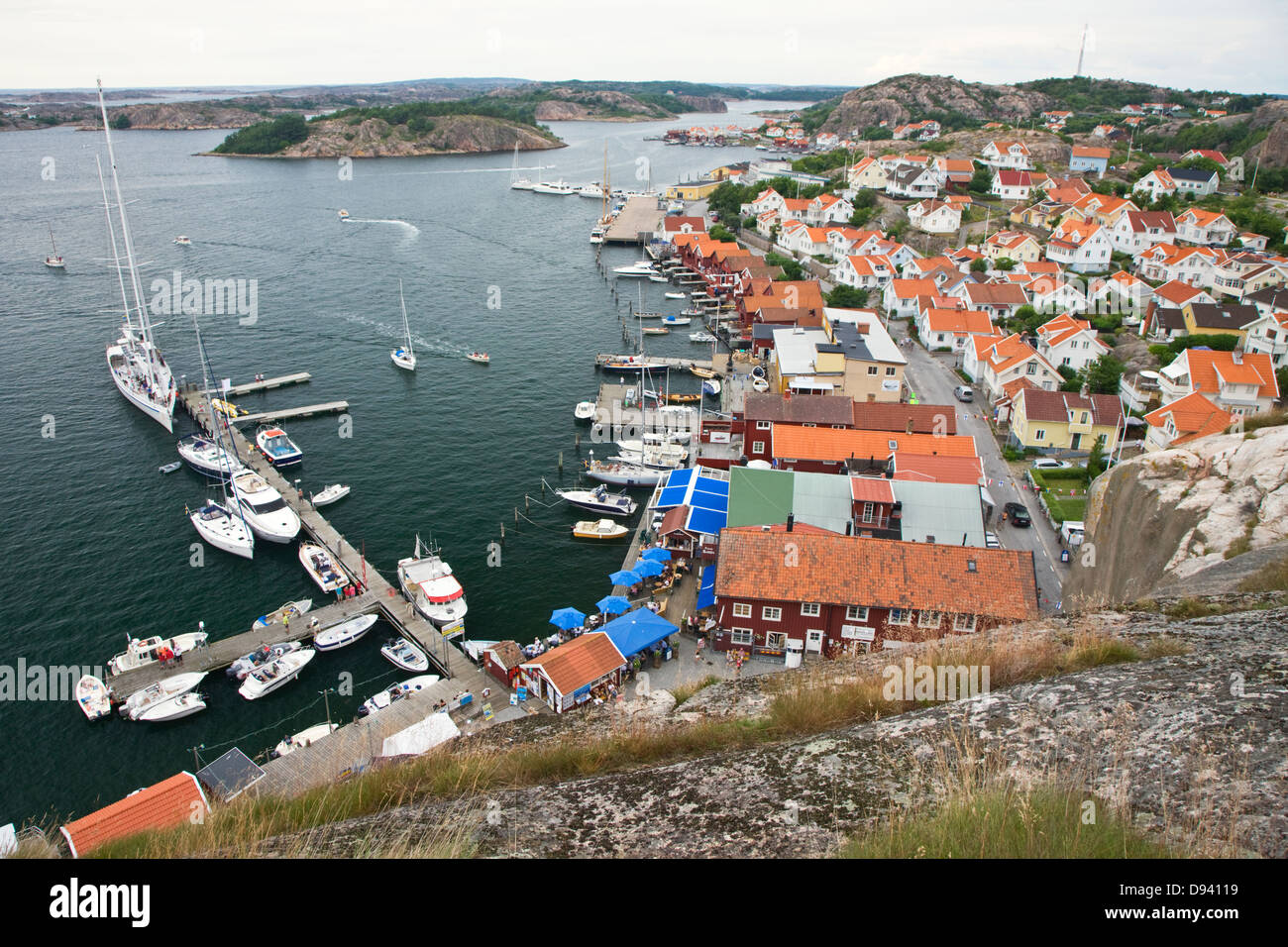 View of harbour, elevated view Stock Photo - Alamy