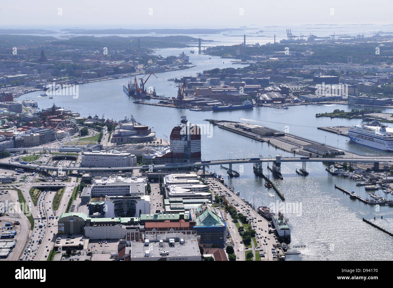 View of cityscape and harbour Stock Photo - Alamy