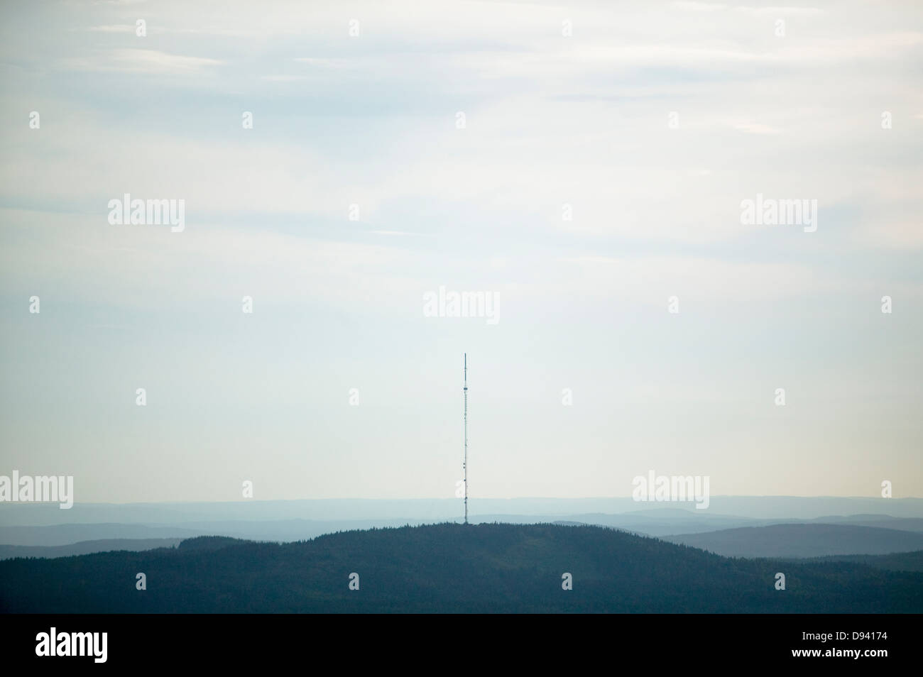 Radio pylon on a mountain, Sunne, Varmland Stock Photo - Alamy