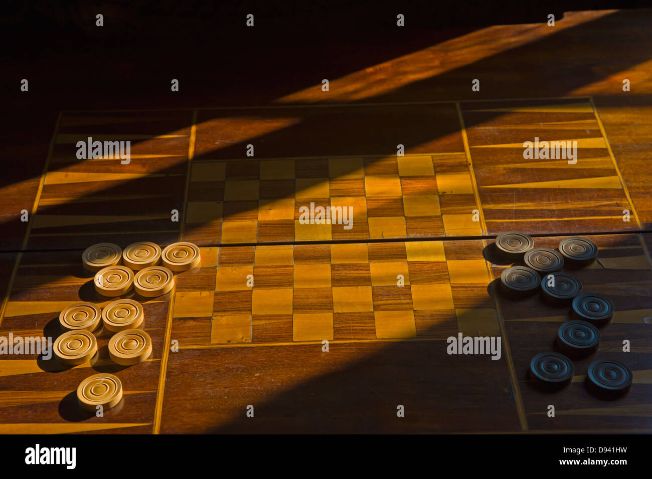 Chess board with carrom coins Stock Photo - Alamy