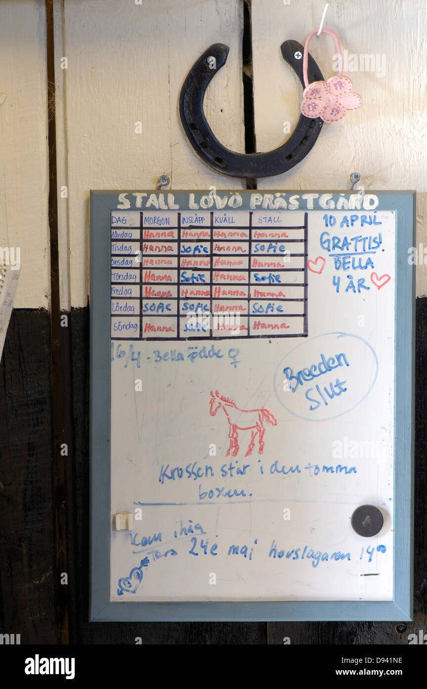 A noticeboard in a stable Stock Photo - Alamy