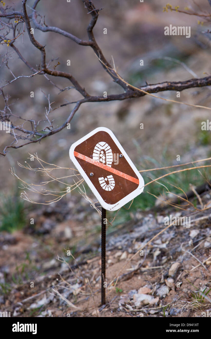 No Entry sign on path Stock Photo - Alamy