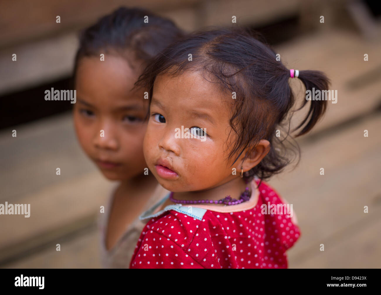 Khmu Minority Girls, Xieng Khouang, Laos Stock Photo - Alamy