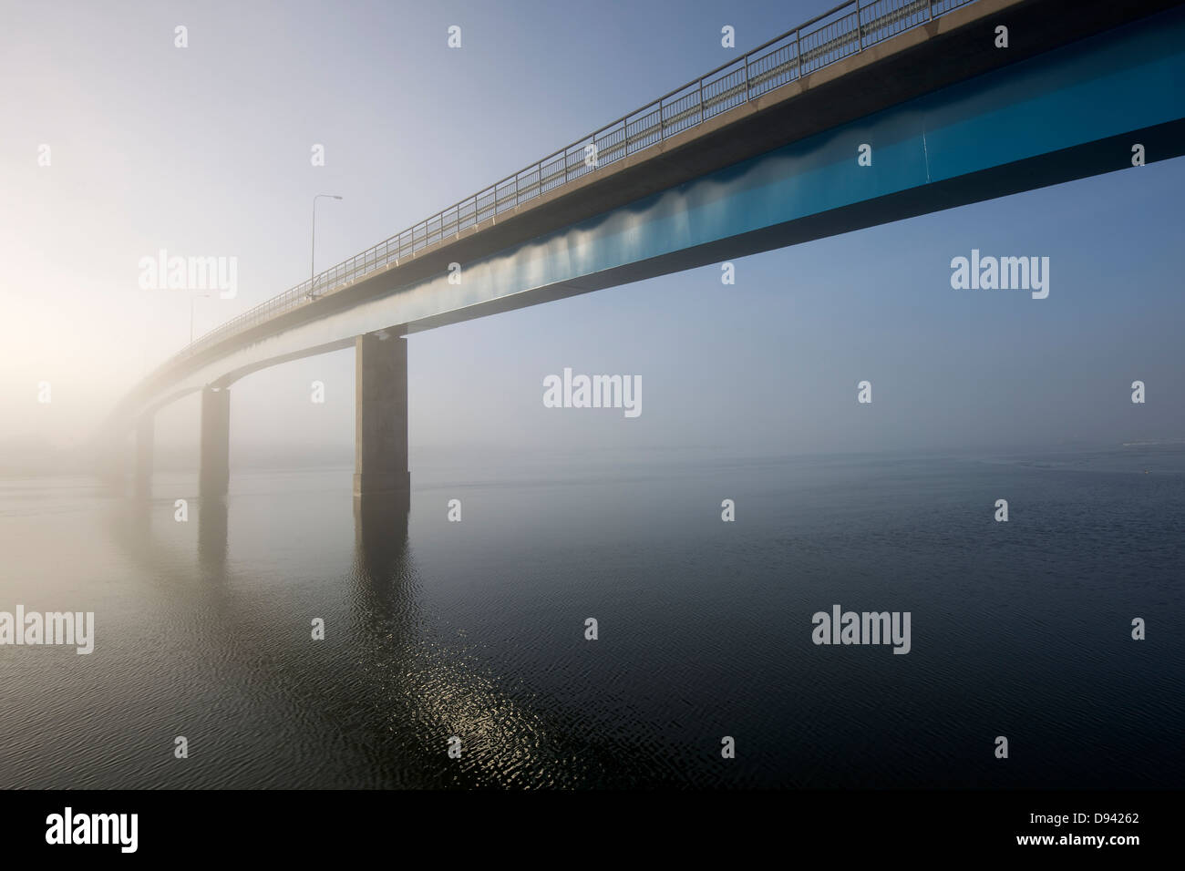 Bridge covered with fog Stock Photo - Alamy