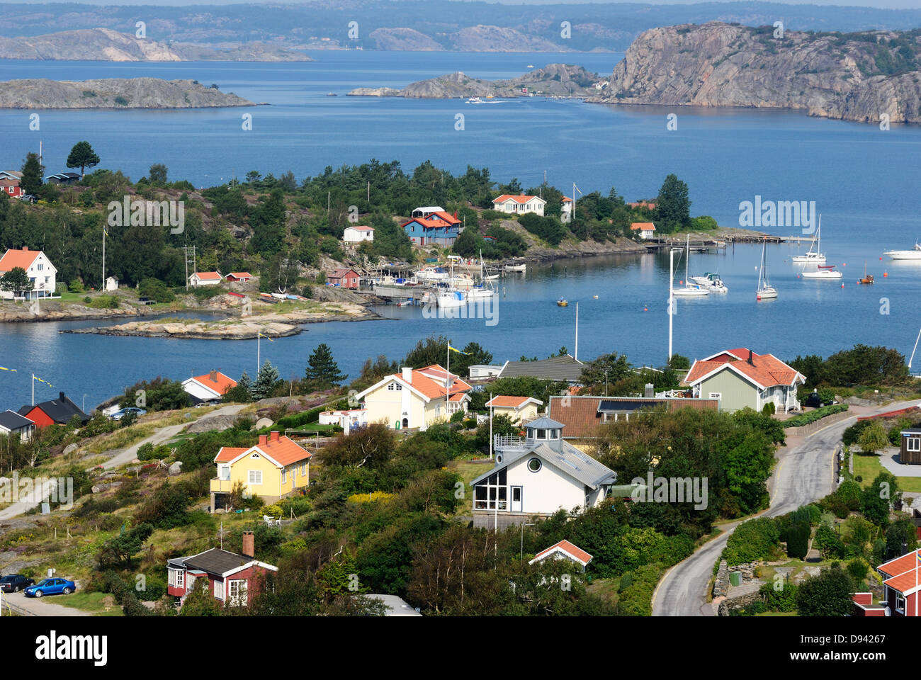 Small town at harbor Stock Photo - Alamy