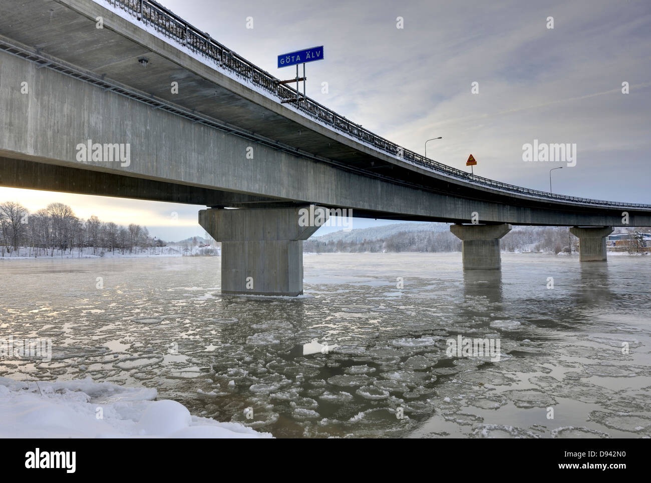 View of bridge in winter Stock Photo - Alamy