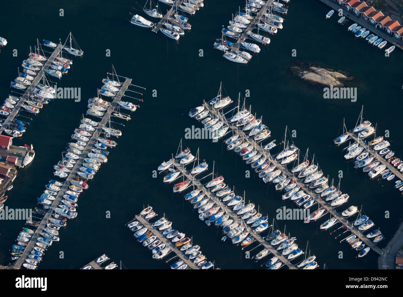 A marina, aerial view, Sweden Stock Photo - Alamy