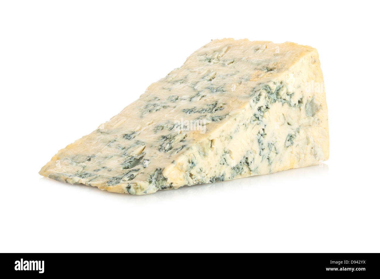 Blue Cheese on White Background - a portion of blue cheese on a white ...