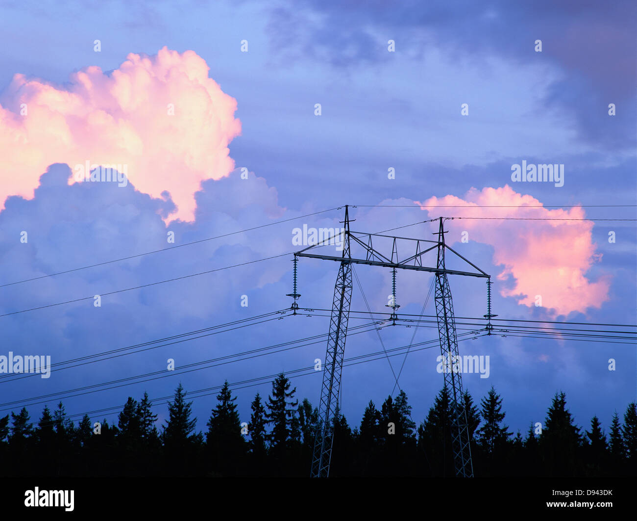 Power line, Sweden Stock Photo - Alamy