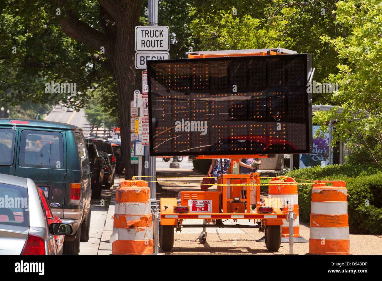 New Traffic Pattern roadwork sign - USA Stock Photo - Alamy