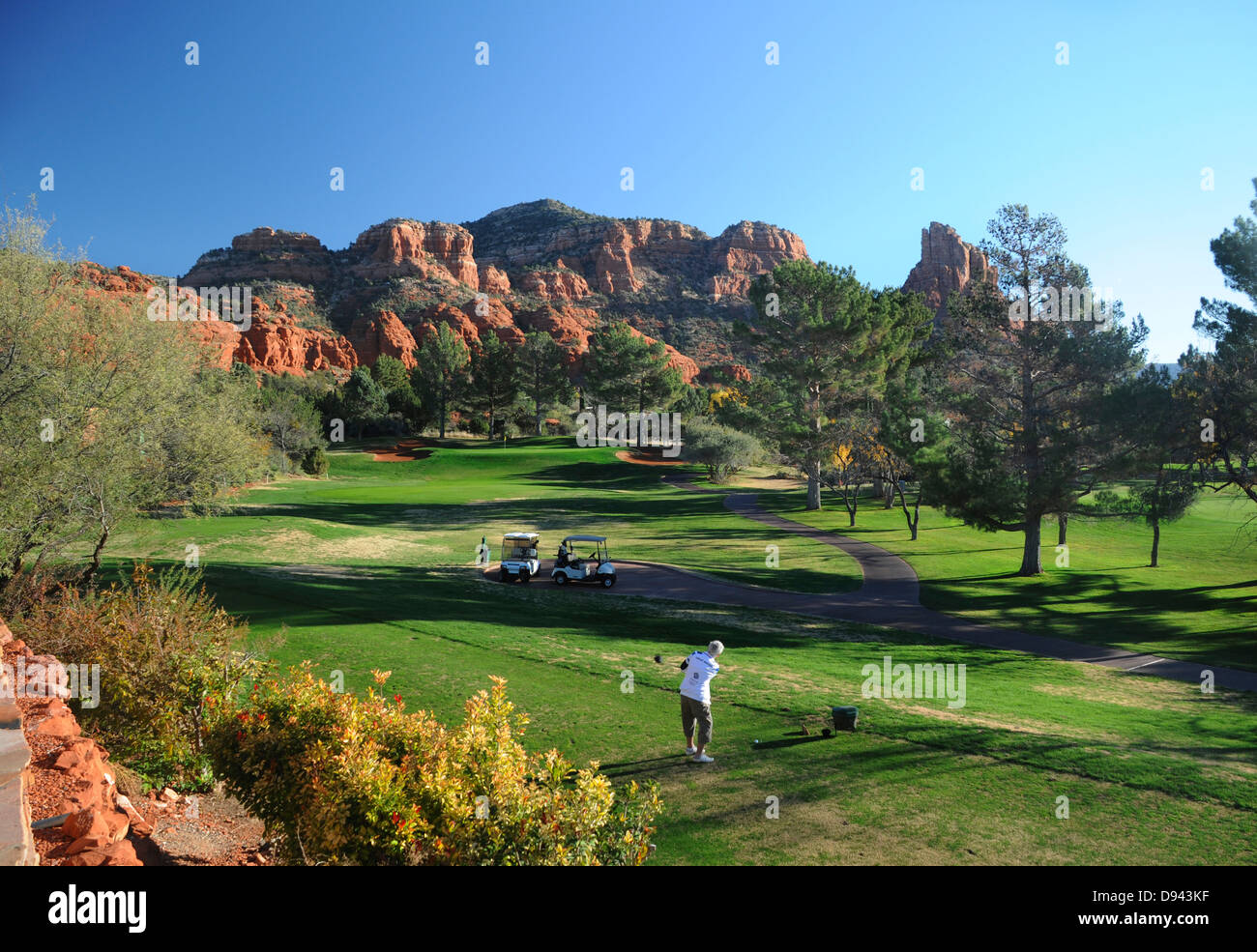 Oakcreek Country Club golf course in Sedona, Arizona surrounded by red ...