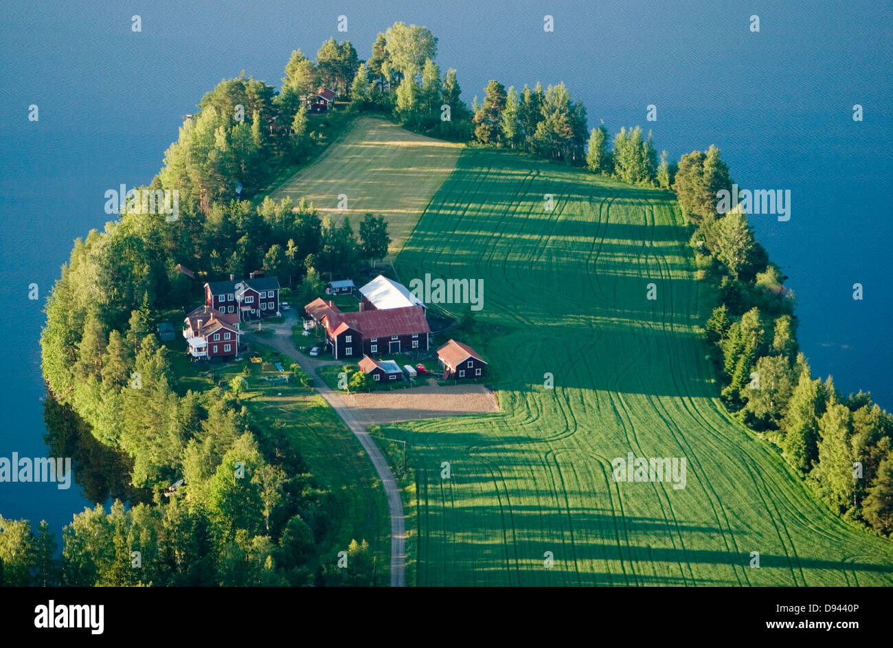 A farm on an island, Halsingland, Sweden Stock Photo - Alamy