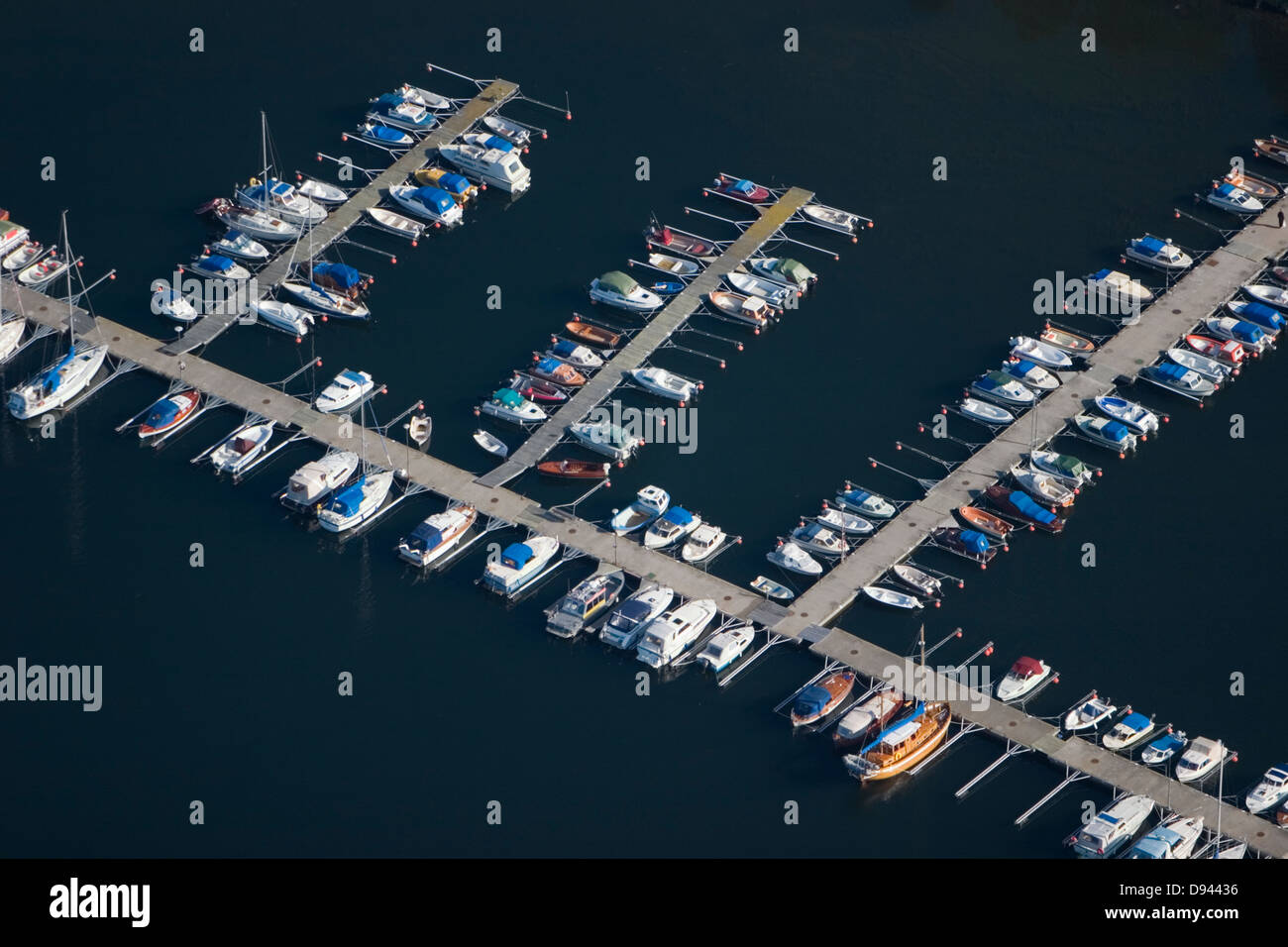 A marina, Aerial view, Sweden Stock Photo - Alamy