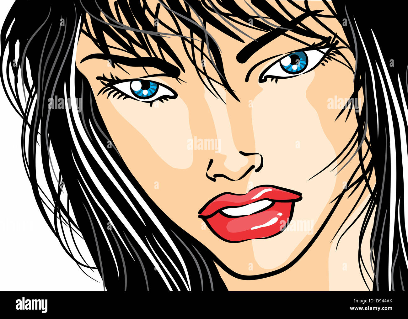 Cartoon girl talking comic hi-res stock photography and images - Alamy