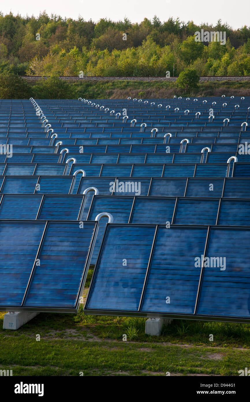 Solar panels in row Stock Photo - Alamy