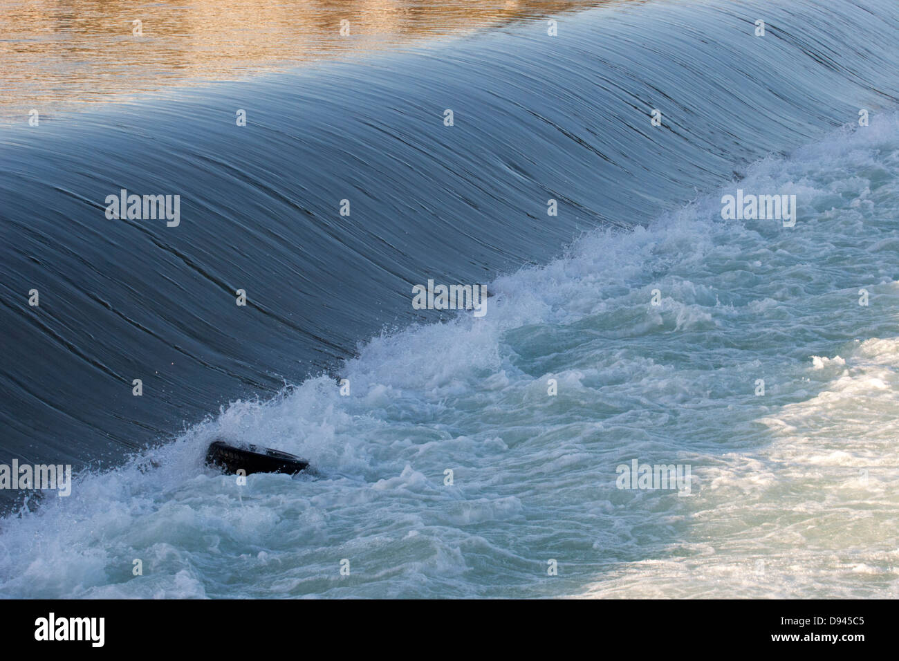 Rubber tire trapped in the powerful recirculating hydraulic wave (aka ...