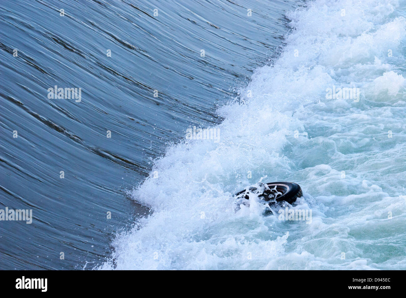 Rubber tire trapped in the powerful recirculating hydraulic wave (aka ...