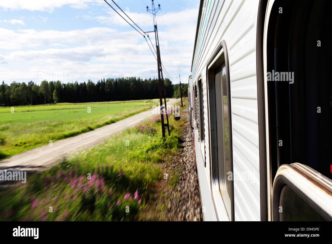 Landscape from train window Stock Photo - Alamy