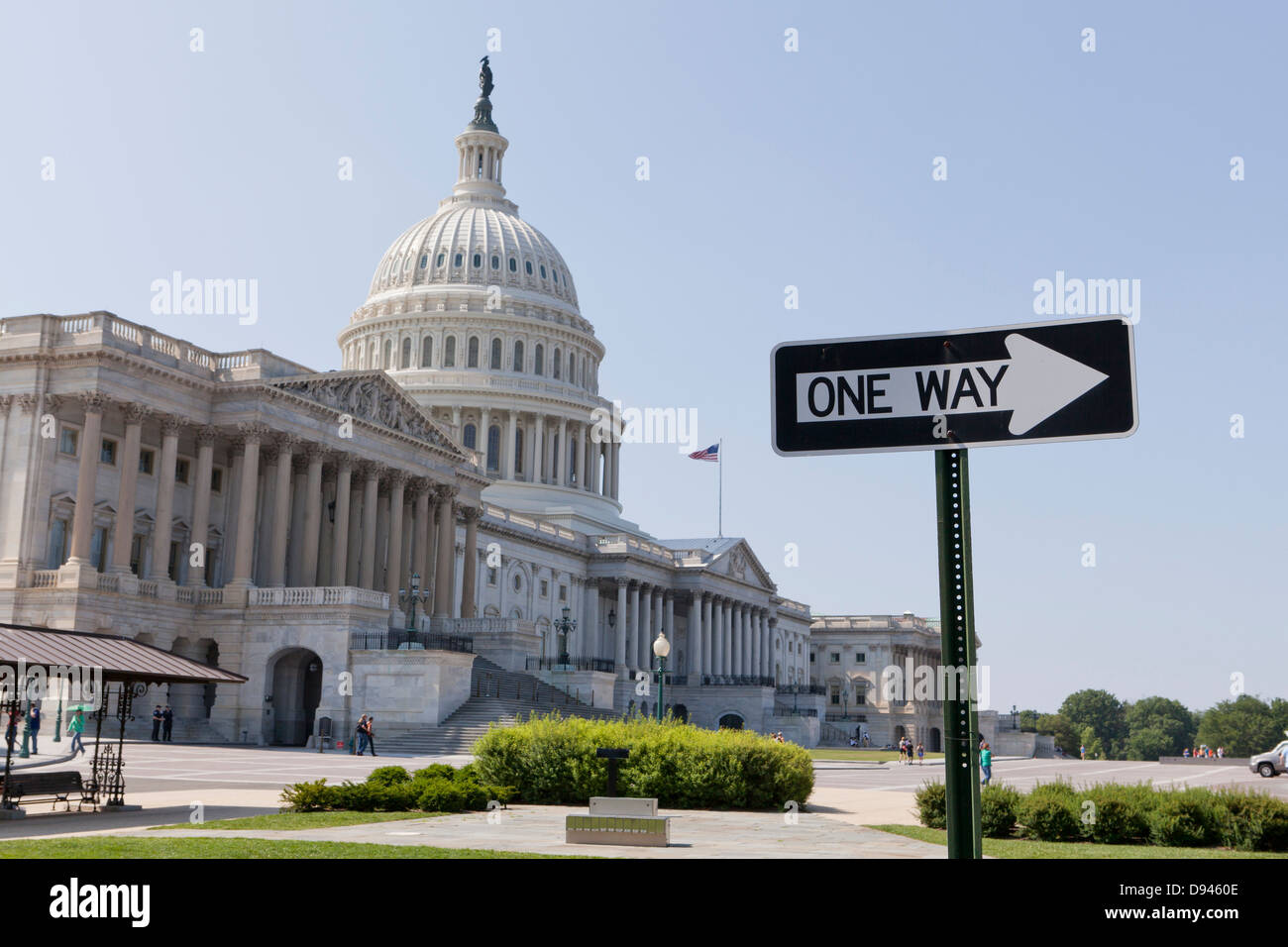 One way sign at US Capitol building, Washington DC Stock Photo - Alamy