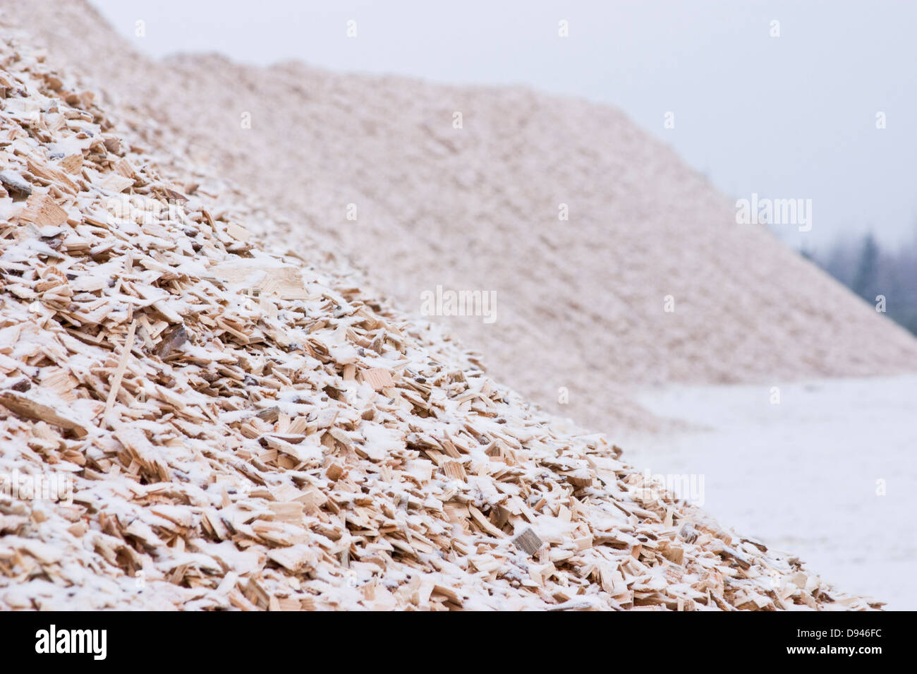 Production of wooden chips, Sweden Stock Photo - Alamy