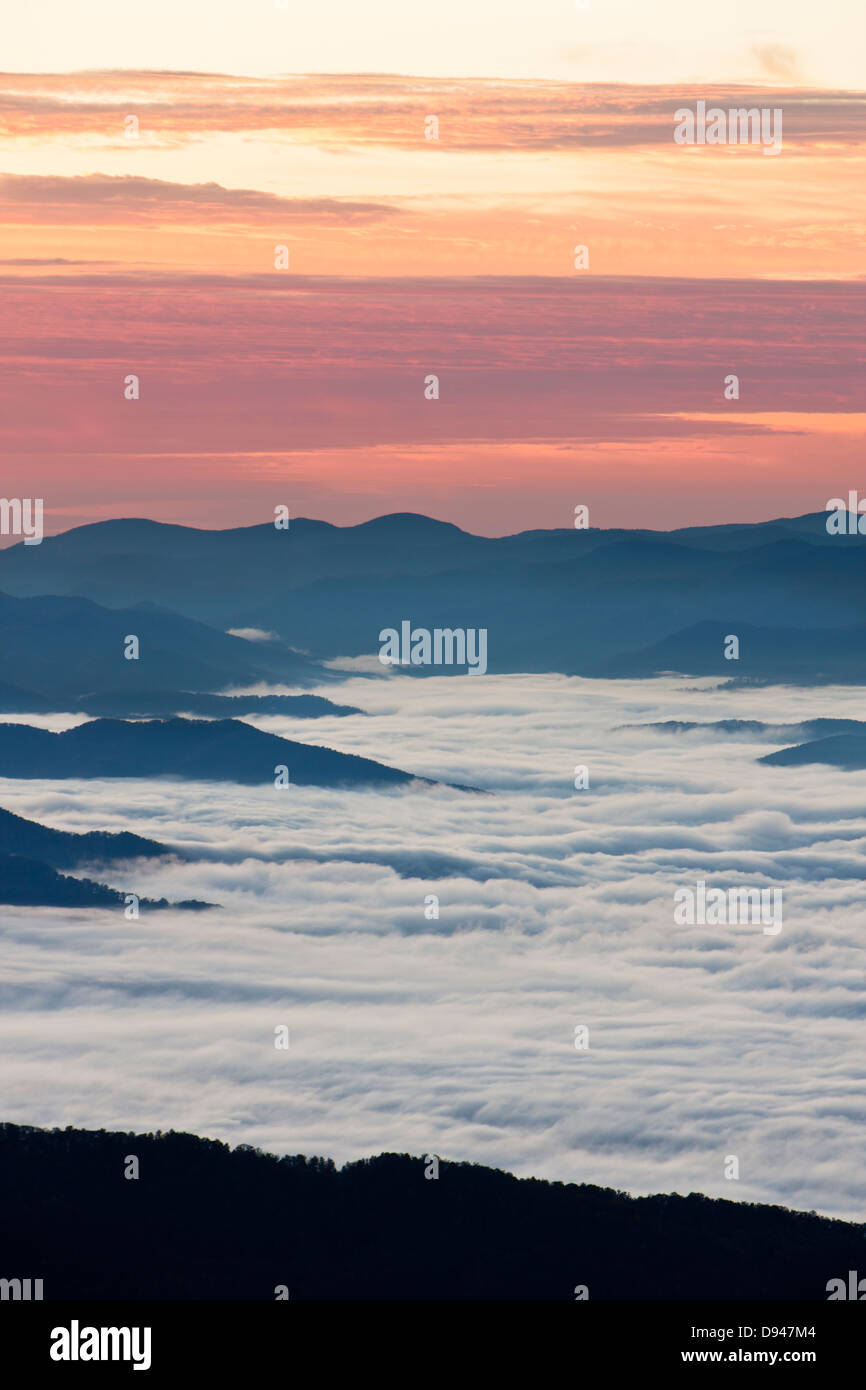 View of mountains at dusk Stock Photo - Alamy