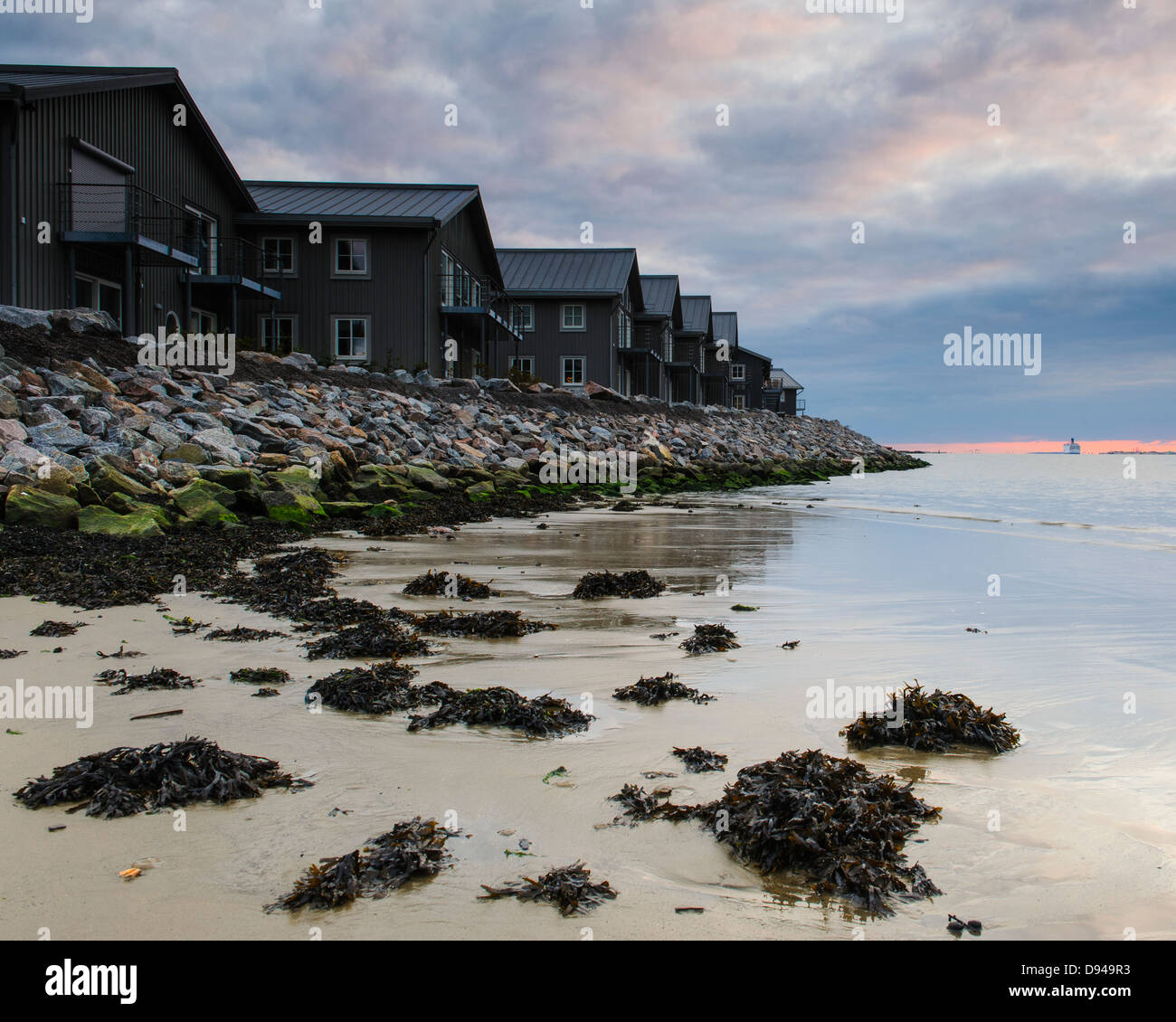 Houses on shore Stock Photo - Alamy