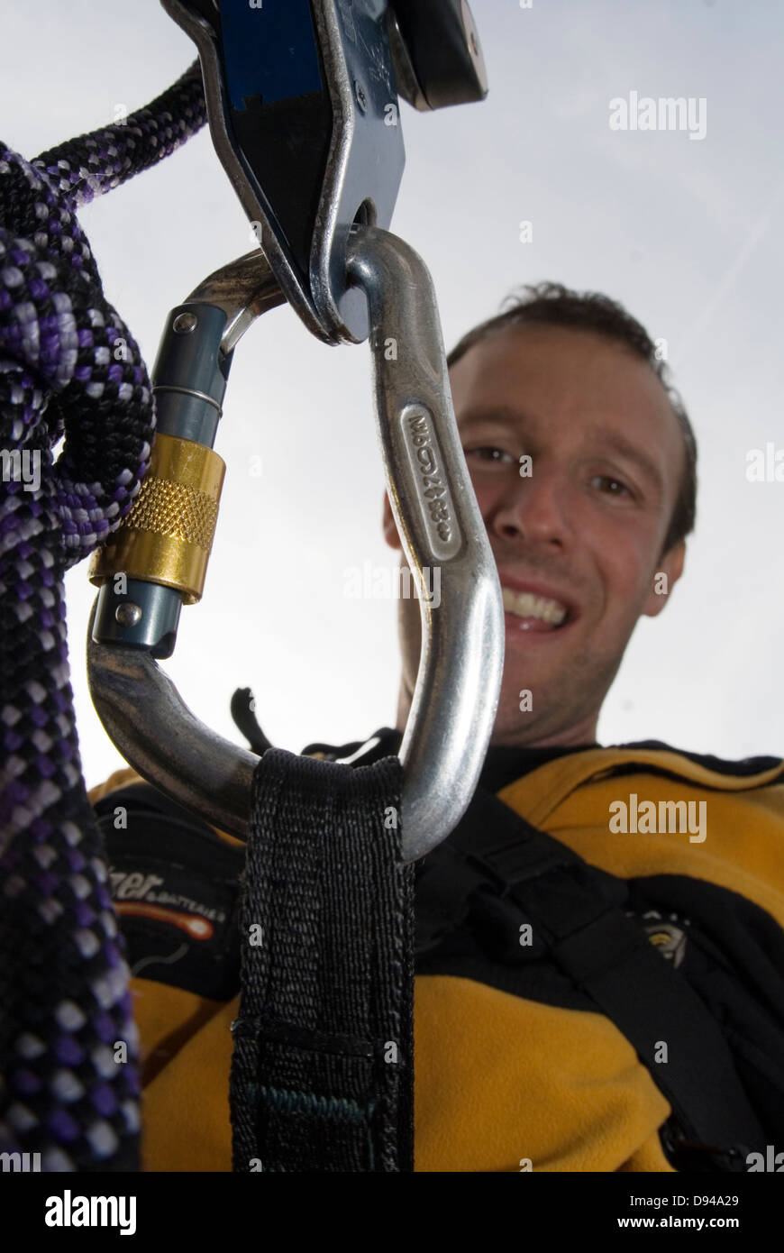 A man in a safety harness, Ostergotland, Sweden Stock Photo - Alamy