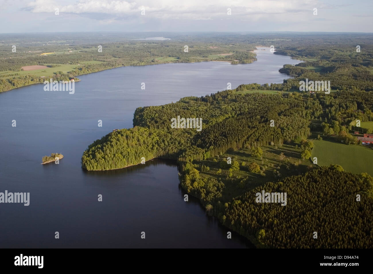 A lake and forest landscape, Smaland, Sweden Stock Photo - Alamy