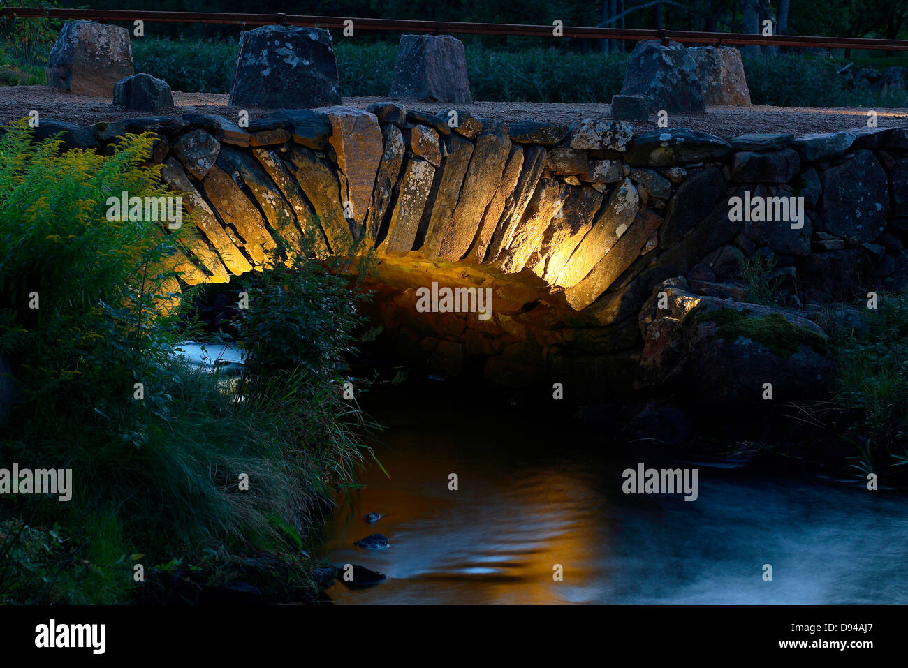 Old stone footbridge Stock Photo - Alamy